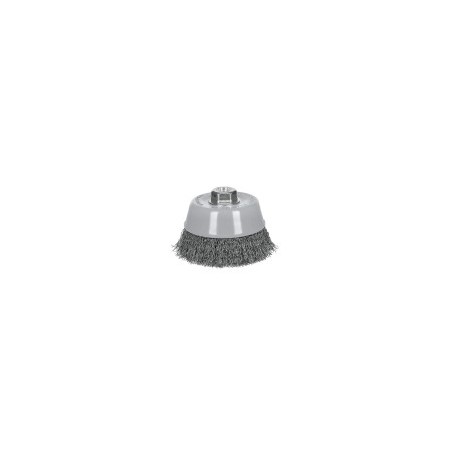 Carda copa 5" alambre ondulado fino, Multi-rosca, Truper